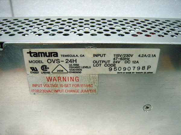 TAMURA POWER SUPPLY OVS-24H LOT CODE 95090798P - 裕益科技自動化設備可程式編碼器PLC分散式控制系統DCS